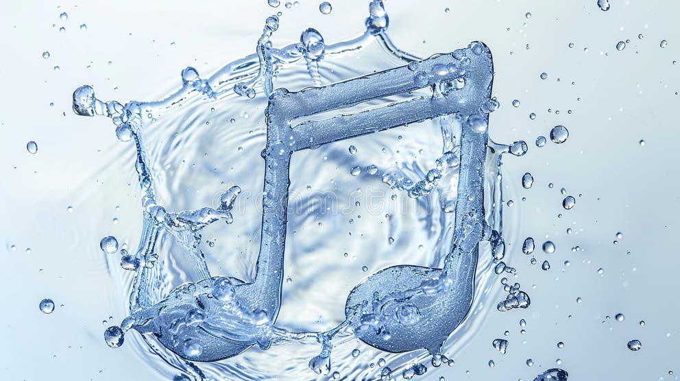 Musical Notes. Splashes and Drops of Water. Melody Concept. Generative ...