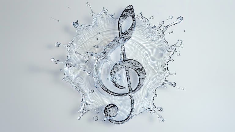 Musical Notes. Splashes and Drops of Water. Melody Concept. Generative ...