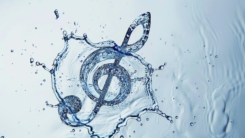 Musical Notes. Splashes and Drops of Water. Melody Concept. Generative ...