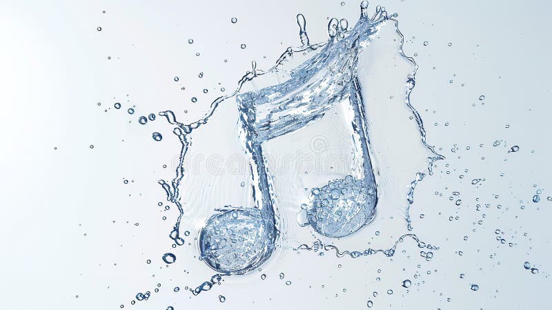 Musical Notes. Splashes and Drops of Water. Melody Concept. Generative ...