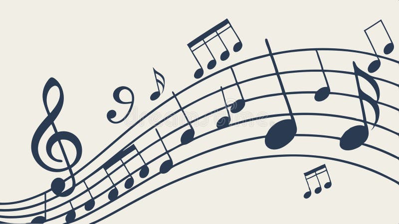 Musical Notes and Staff with Abstract Swirls Dynamic Composition ...