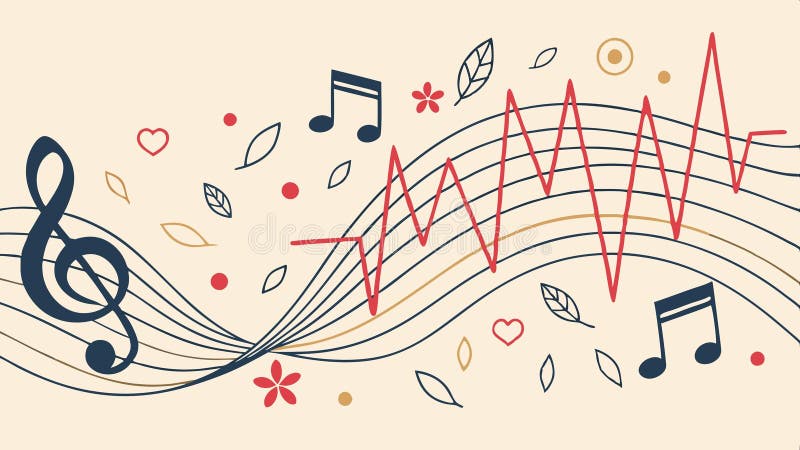 Musical Notes and Staff, Melody, and Rhythmic Composition Vector Design ...