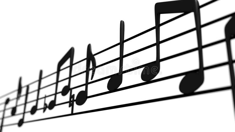 Musical Notes Lifting Off Staff Stock Illustration - Illustration of ...