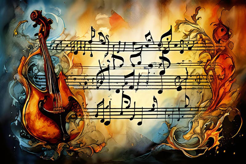 Musical Notes a Stream of Musical Notes Symbolizing Creativity a Stock ...