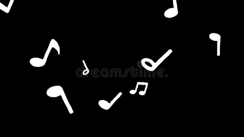 Musical Notes Streaming Up in Melody Animation Overlay on Alpha Channel ...