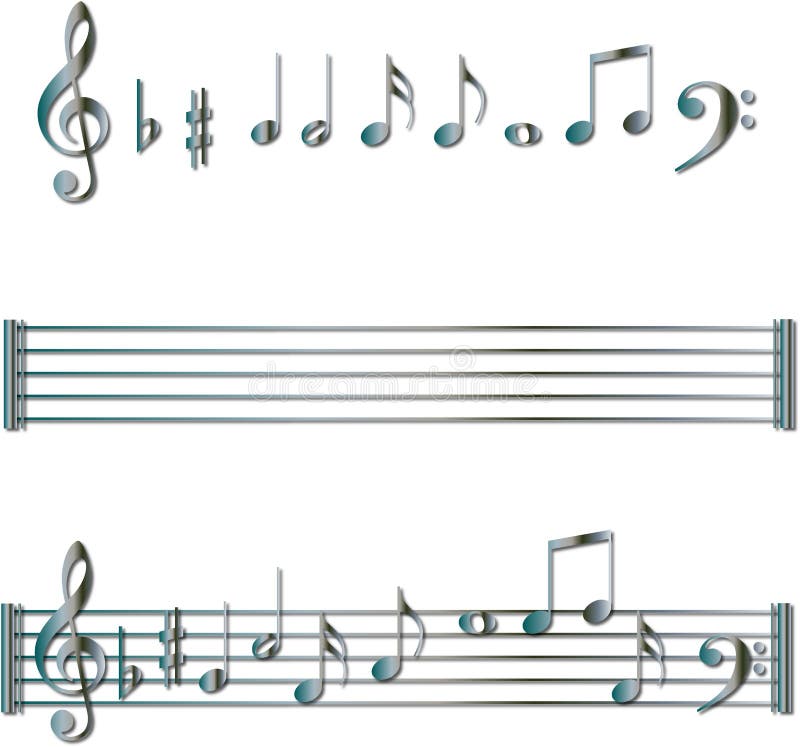 Musical Notes symbols set stock vector. Illustration of flat - 8228566