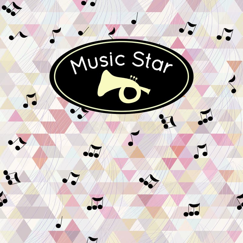Musical Notes and Triangles Stock Vector - Illustration of music ...
