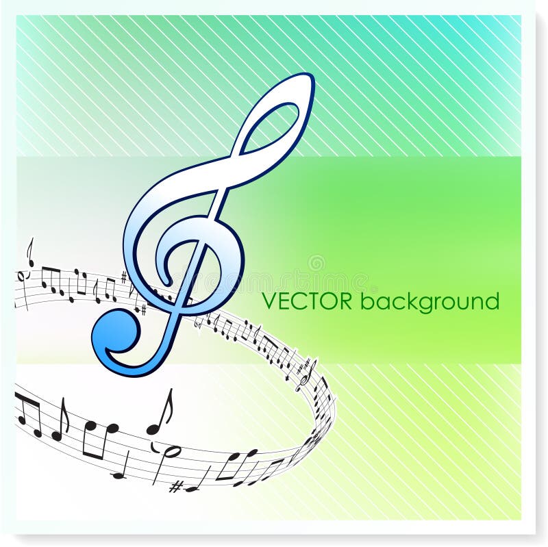 Musical Notes on Vector Background Stock Illustration - Illustration of ...
