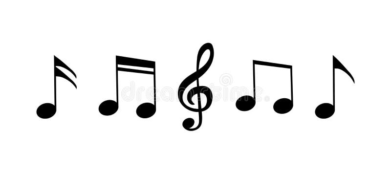 Musical Notes. Vector Black Signs and Symbols, Musical Decorative ...