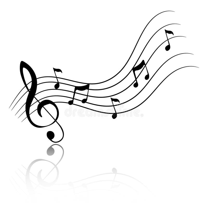 Musical Notes Vector Illustration. Black and White Design Stock Vector ...