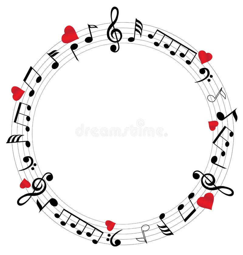 Musical notes stock vector. Illustration of heart, pattern - 67801118