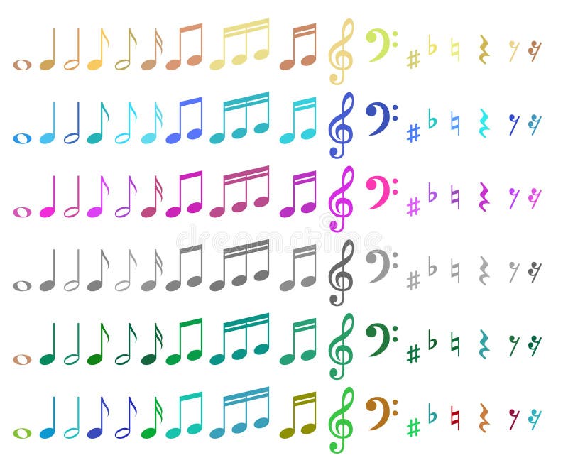 Concept notes in color stock illustration. Illustration of calligraphy ...