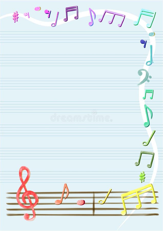 Musical Notes Vector in Notebook or Frame, Border Stock Vector ...