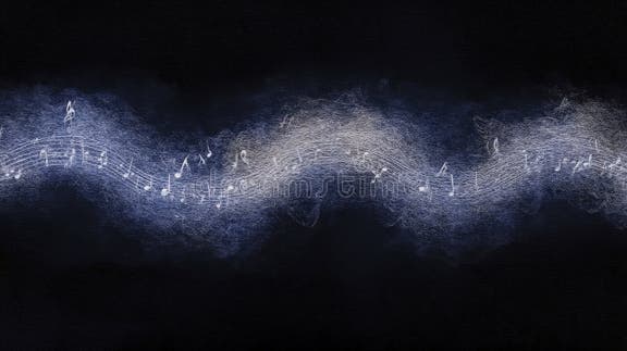 Musical Notes Weave through Dark Abstract Patterns Stock Illustration ...