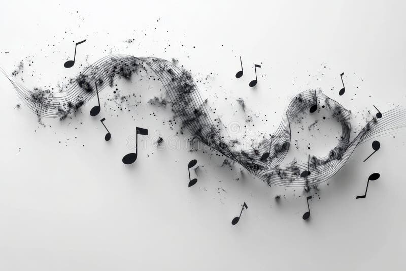 Musical Notes on a White Background. Lots of Musical Sounds As Musical ...