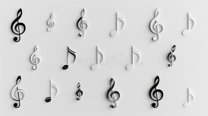 Musical Notes on White Surface, Ideal for Music Concepts Stock Photo ...