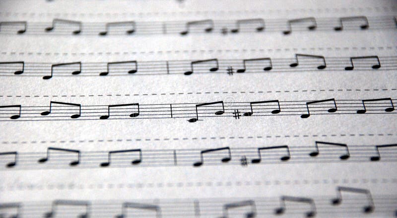 Musical Notes Written on Notational Lines Stock Image - Image of ...