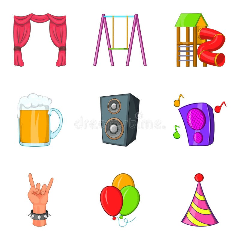 Musical Performance Icons Set, Cartoon Style Stock Vector ...