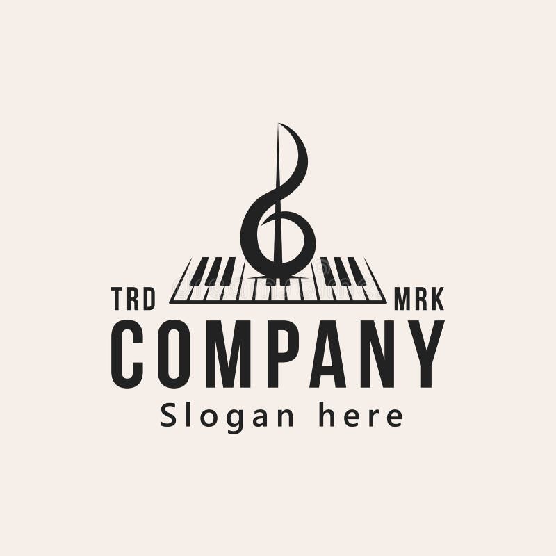 Musical Piano and Guitar Musical Instrument Logo Design Stock Vector ...