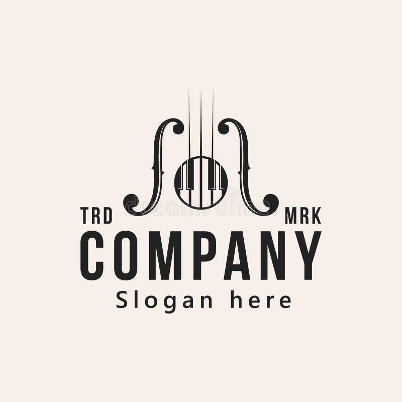 Musical Piano and Guitar Musical Instrument Logo Design Stock Vector ...