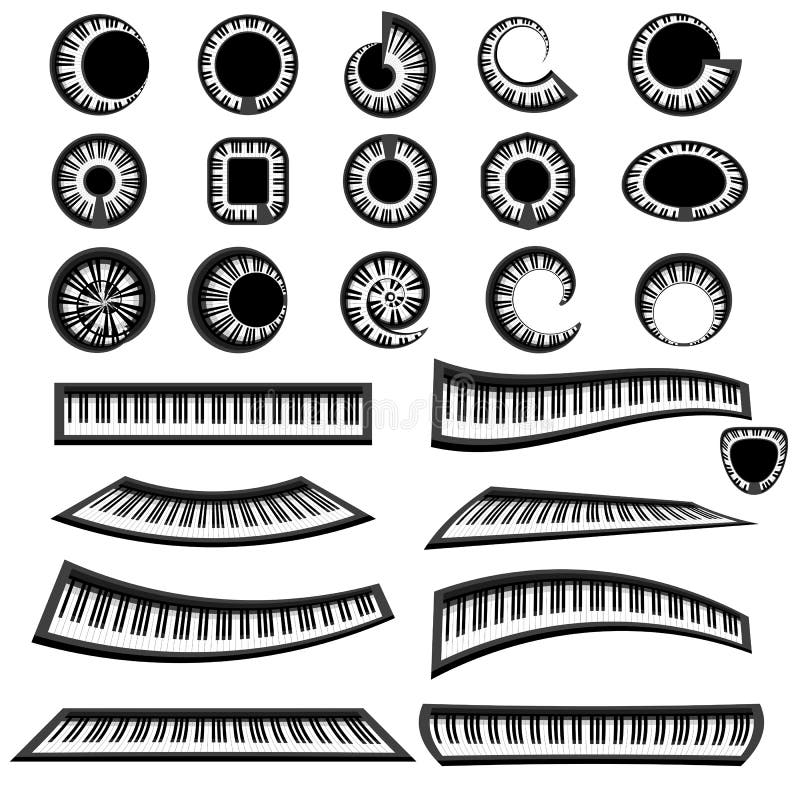 Musical Piano Keyboards Isolated Stock Vector - Illustration of ...