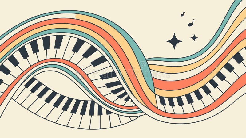Musical Piano Keys with Abstract Waves, Harmony Art Vector Design ...
