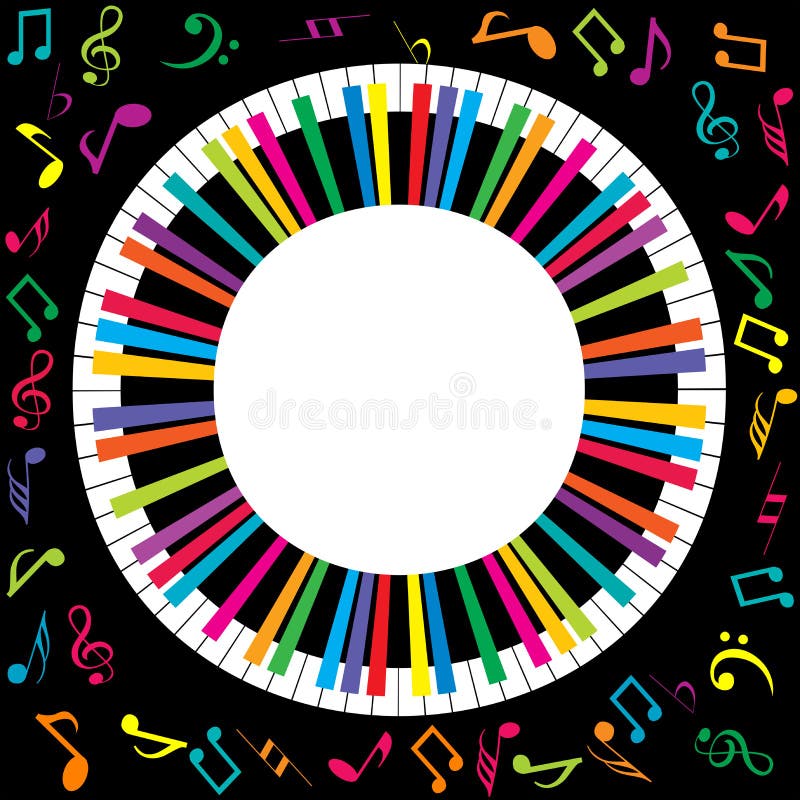 Colorful Piano Keys, Keyboard in Rainbow Colors Stock Illustration ...