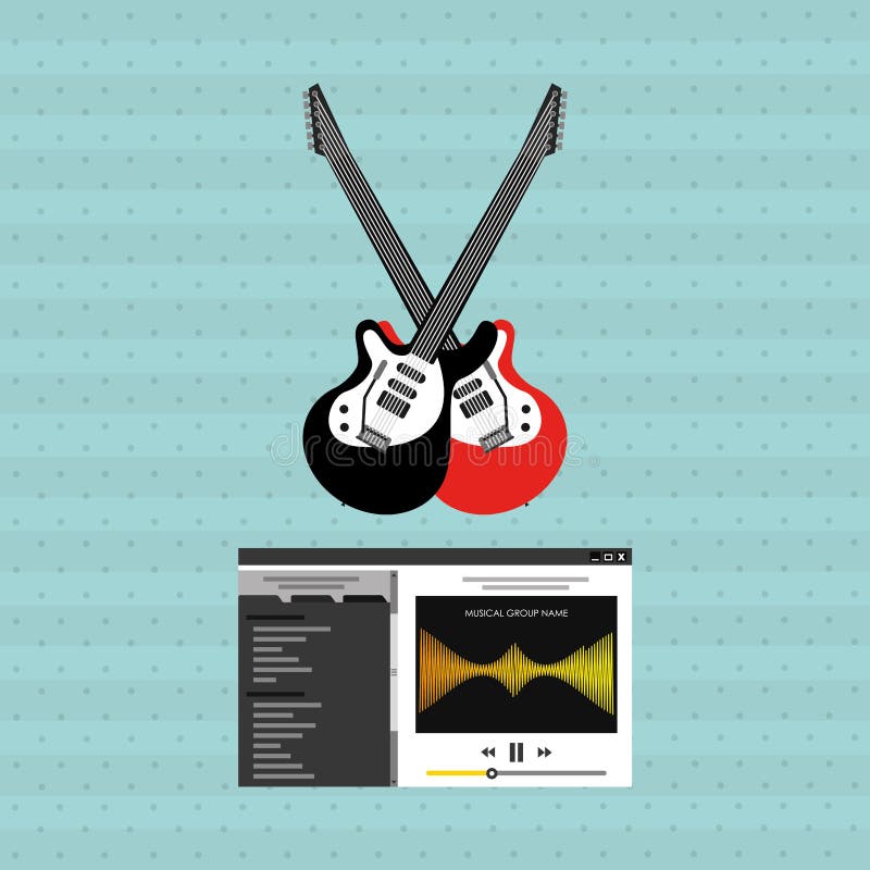 Musical production design stock illustration. Illustration of player ...