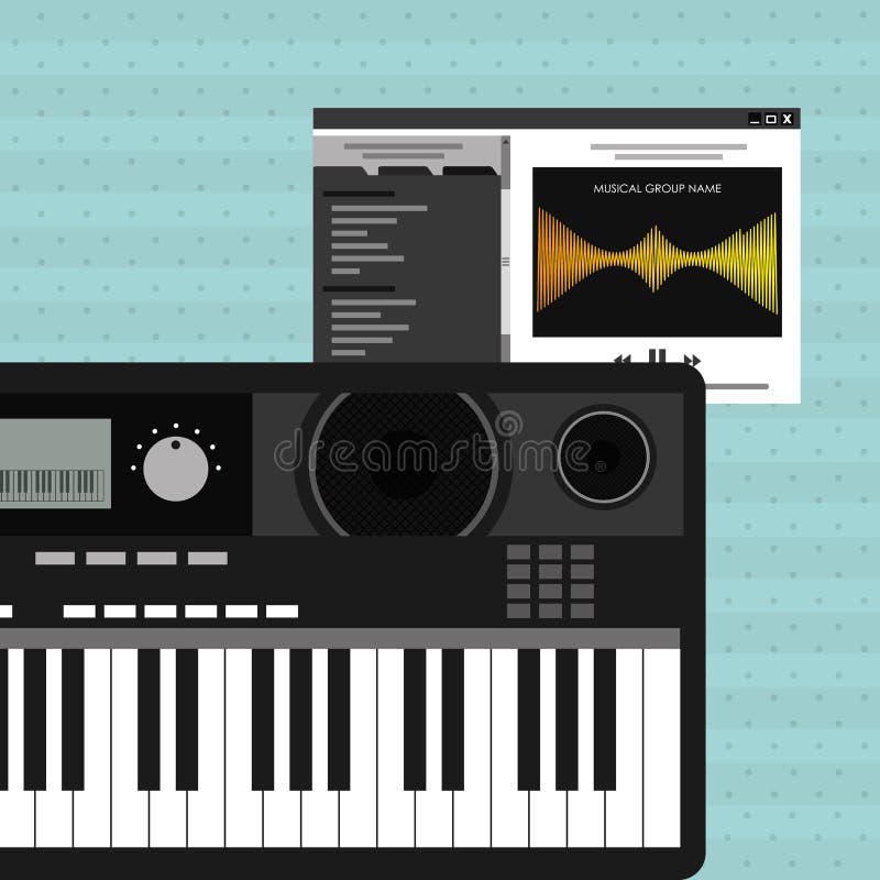 Musical production design stock illustration. Illustration of studio ...