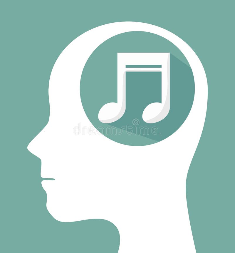A Creative Musical Face In Profile Stock Vector - Illustration of ...