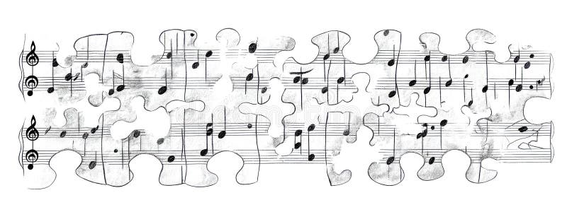 Musical Puzzle Pieces Creating Harmony and Challenge Stock Image ...