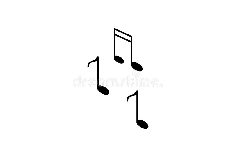 Musical Quarter and Eighth Notes Icon Set Simple Stock Illustration ...