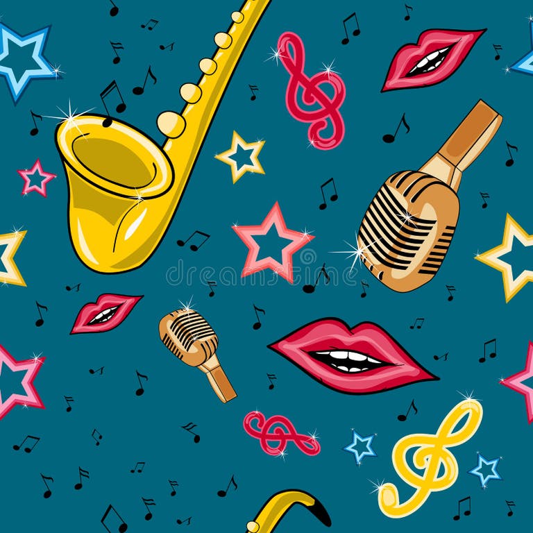 Musical retro pattern stock vector. Illustration of sound - 36252823