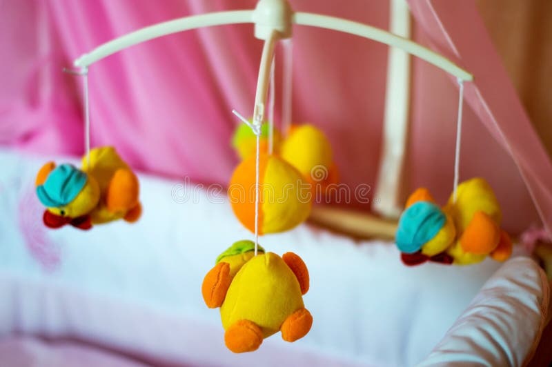 Musical Roundabout with Soft Toys, Mobile Stock Image - Image of fabric ...