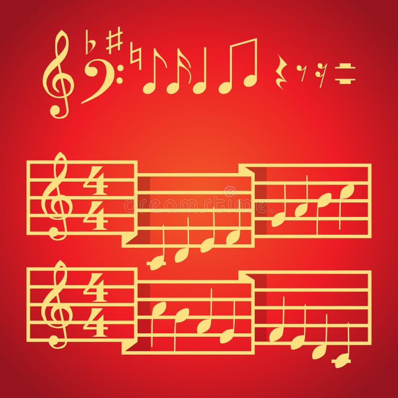 Musical Scale Symbol or Musical Notes on a Transparent Background Stock ...