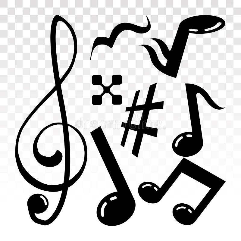 Musical Scale Symbol or Musical Notes on a Transparent Background Stock ...