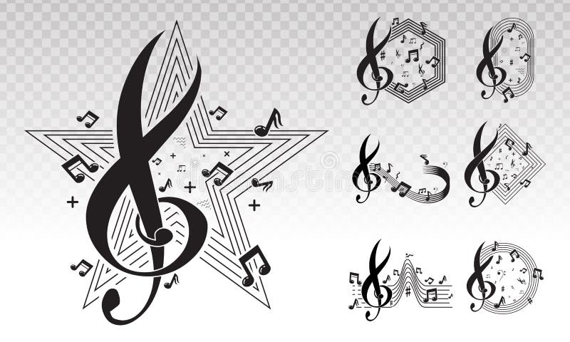 Musical Scale Symbol or Musical Notes on a Transparent Background Stock ...