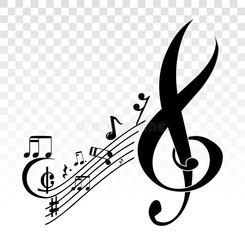 Musical Scale Symbol or Musical Notes on a Transparent Background Stock ...
