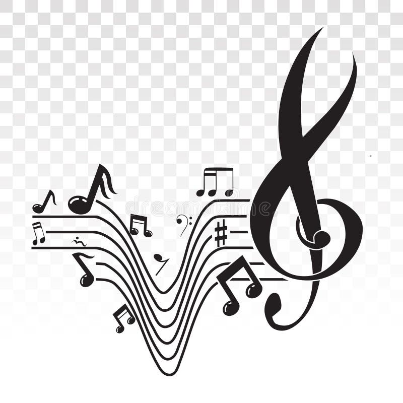 Musical Scale Symbol or Musical Notes on a Transparent Background Stock ...