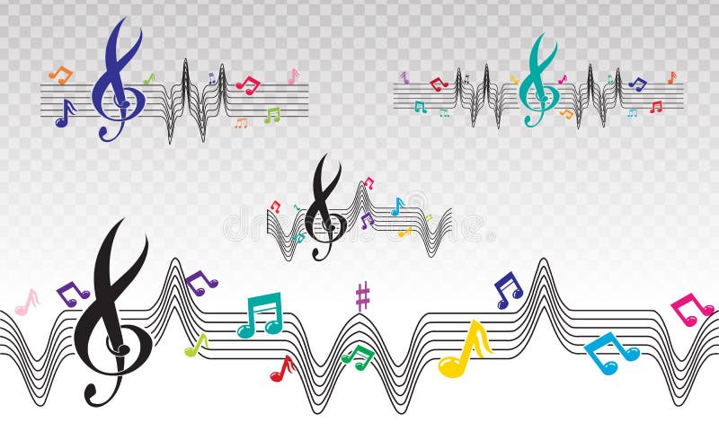 Musical Scale Symbol or Musical Notes on a Transparent Background Stock ...