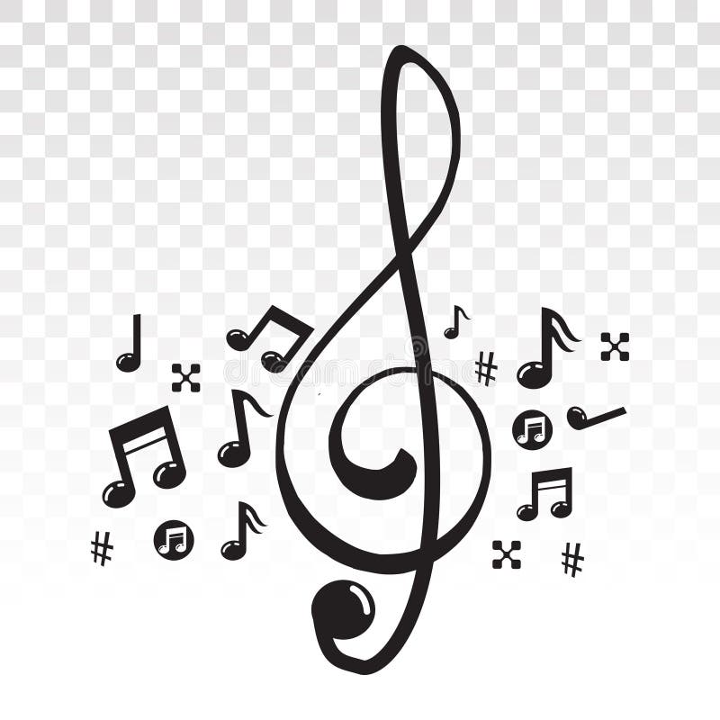 Musical Scale Symbol or Musical Notes on a Transparent Background Stock ...