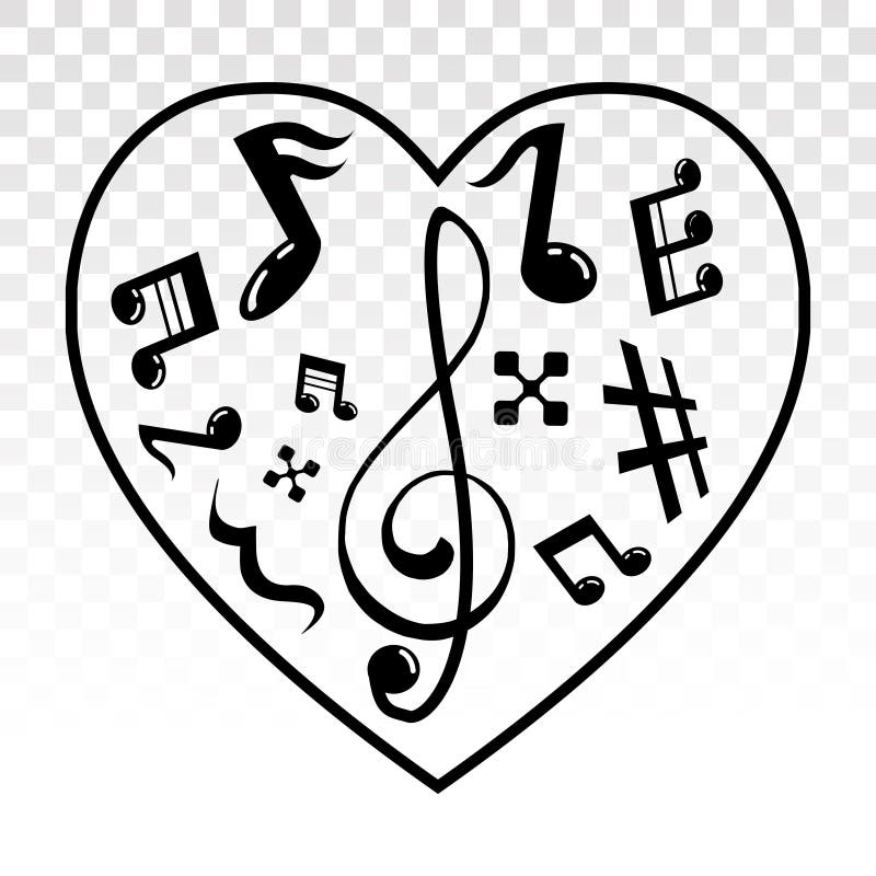 Musical Scale Symbol or Musical Notes on a Transparent Background Stock ...