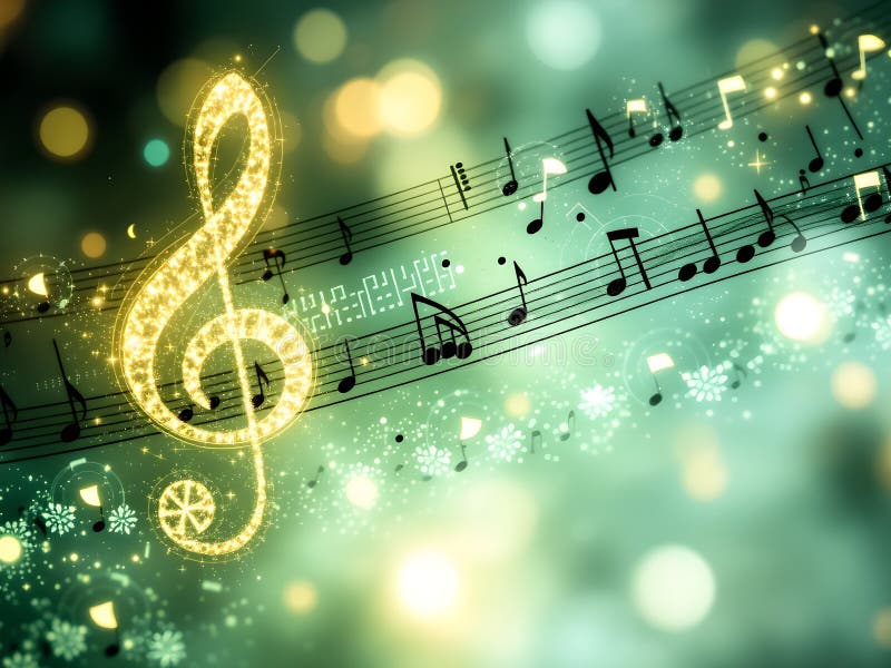 A Musical Score with a Note on the Left Side Stock Illustration ...