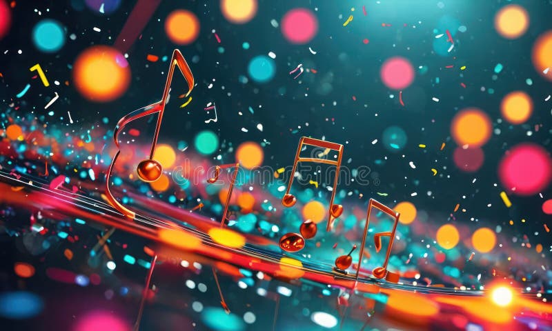 A Musical Score is Shown with Notes and a Guitar, with a Background of ...