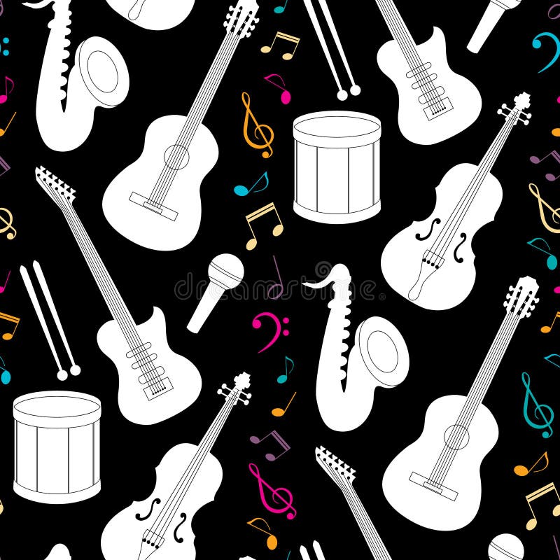 Music Vector Seamless Repeat Pattern Stock Vector - Illustration of ...