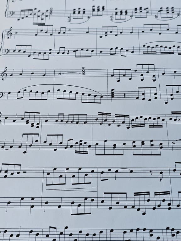 Musical Sheet Displaying Intricate Notation for Composition and ...