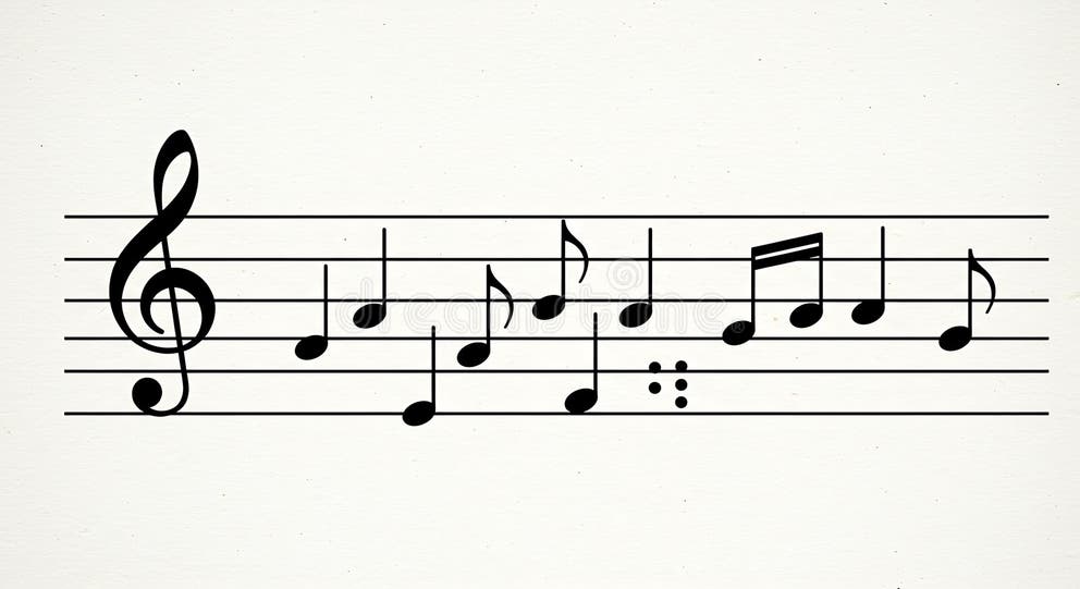 Musical Sheet Featuring a Treble Clef on the Left and a Sequence of ...