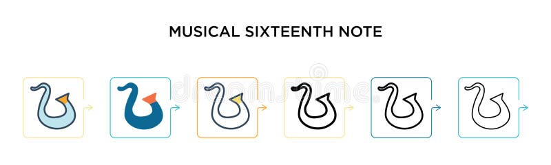 Musical Sixteenth Note Icon Vector Sign and Symbol Isolated on White ...