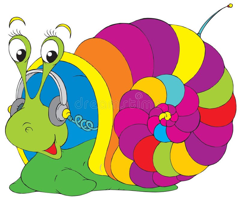 Musical snail stock vector. Illustration of childish, funny - 3166393