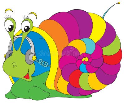 Musical snail stock vector. Illustration of childish, funny - 3166393
